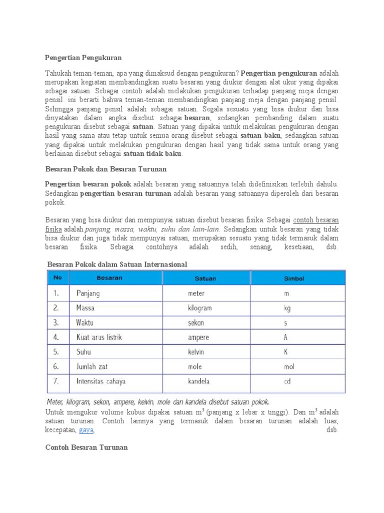 Pengukuran dan Besaran dalam IPA | PDF | Sains & Matematika