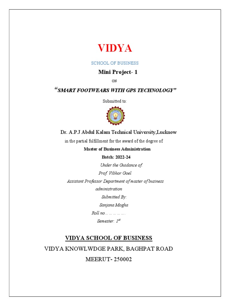 Sanjanamogha Mini Project 1 | PDF | Sneakers | Shoe