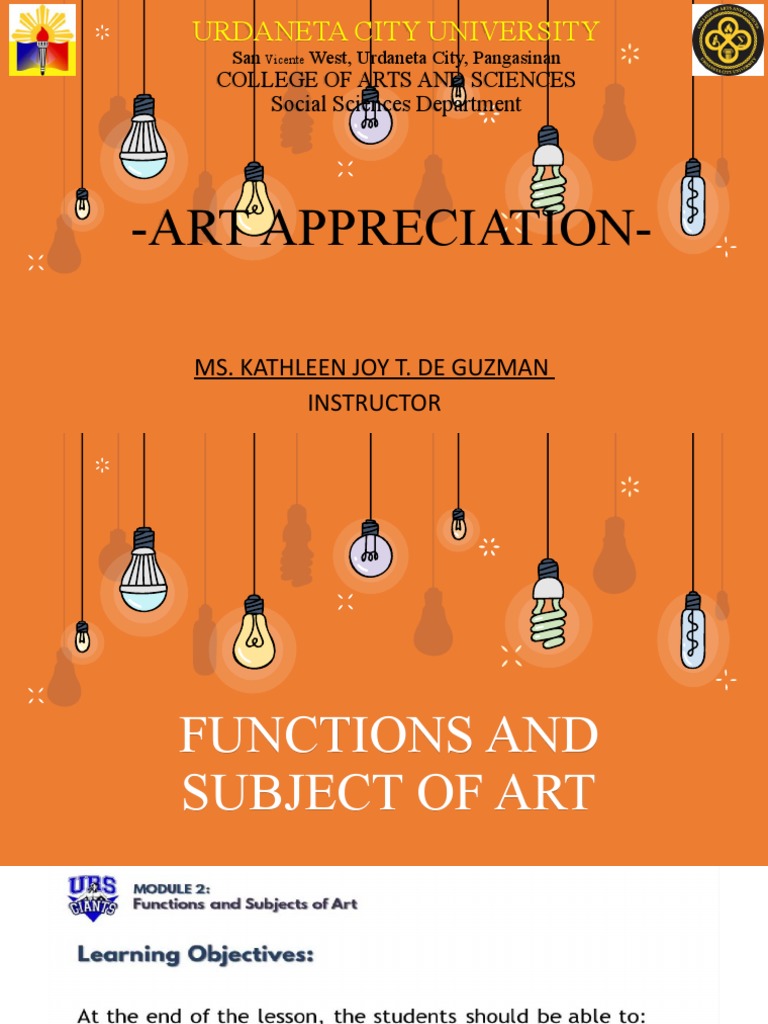 Lesson 2 Functions and Subject of Art | PDF