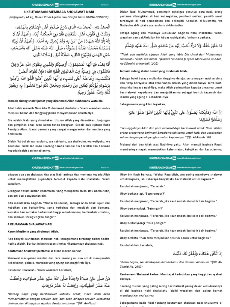 Keutamaan Membaca Sholawat Nabi Pdf