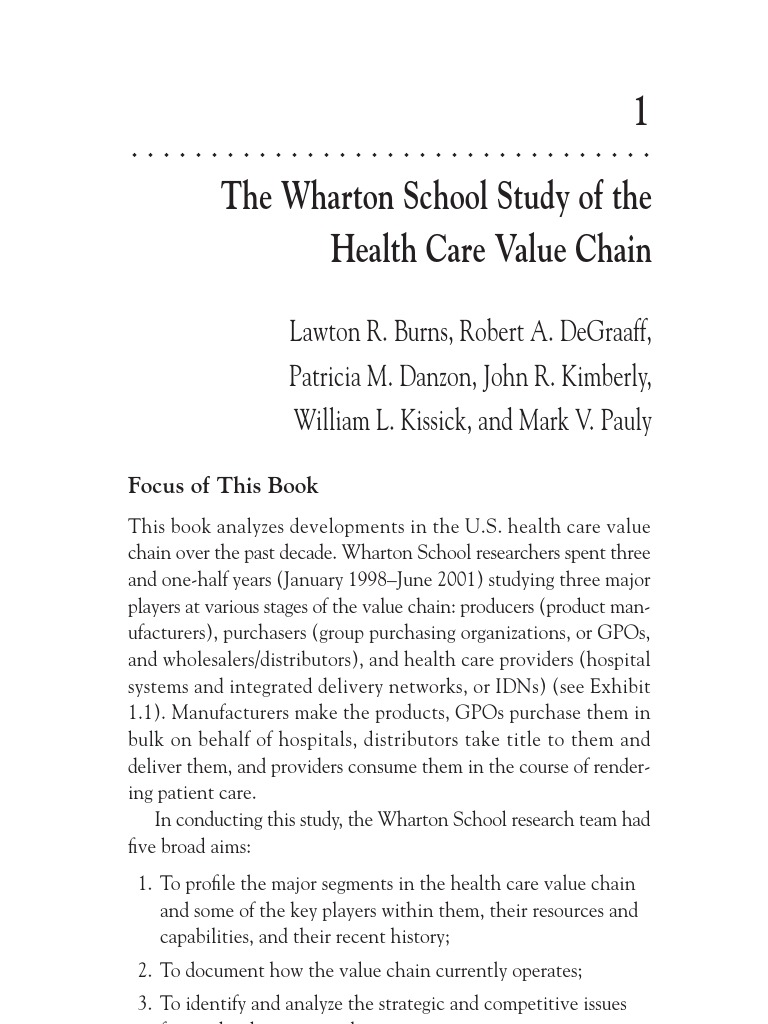 Health Care Value Chain | PDF