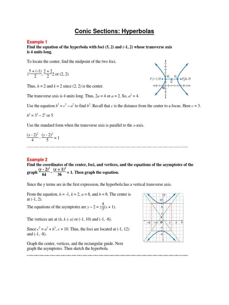 Hyperbola Example Problems | PDF | Asymptote | Euclidean Plane Geometry