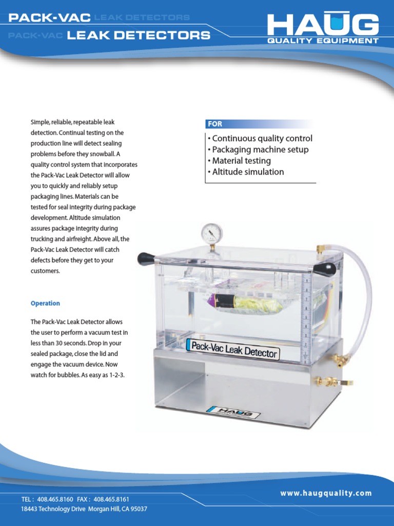 Haug Pack-Vac | PDF | Leak | Vacuum