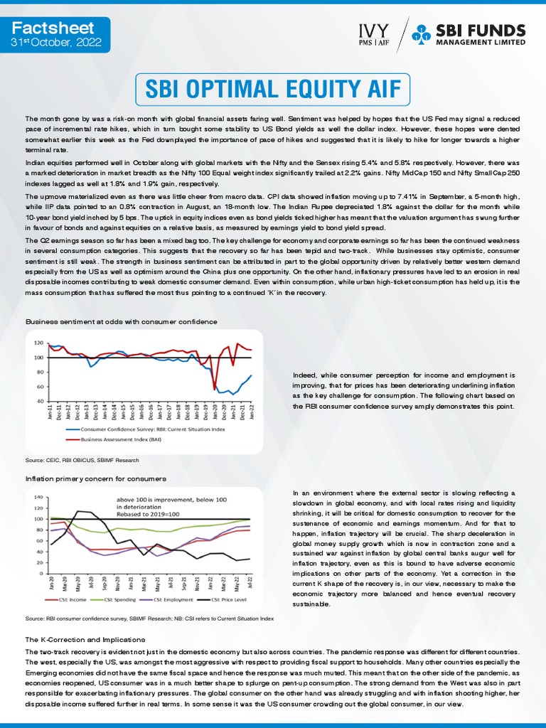 Sbi Optimal Equity Aif Factsheet-oct-2022-Final | PDF | Asset Allocation | Inflation