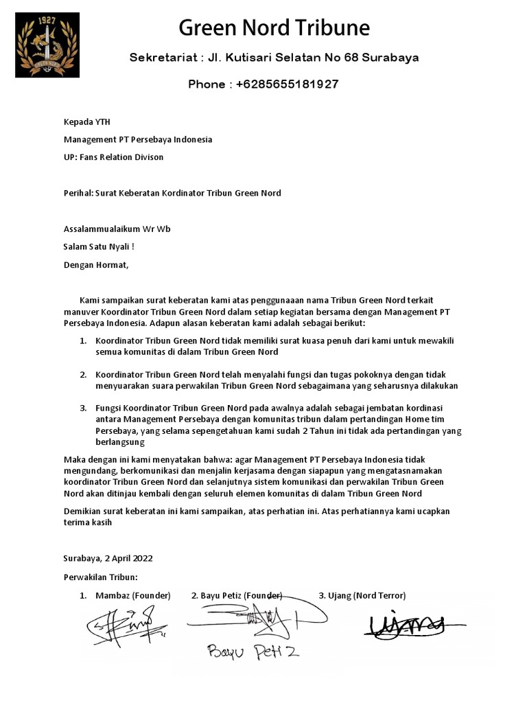 Surat Keberatan 2 | PDF