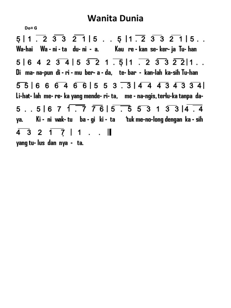Partitur Wanita Dunia | PDF