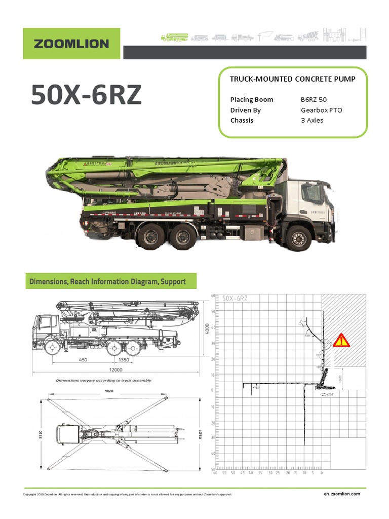 Truck-Mounted Concrete Pump: Placing Boom B6RZ 50 Driven by Gearbox PTO ...