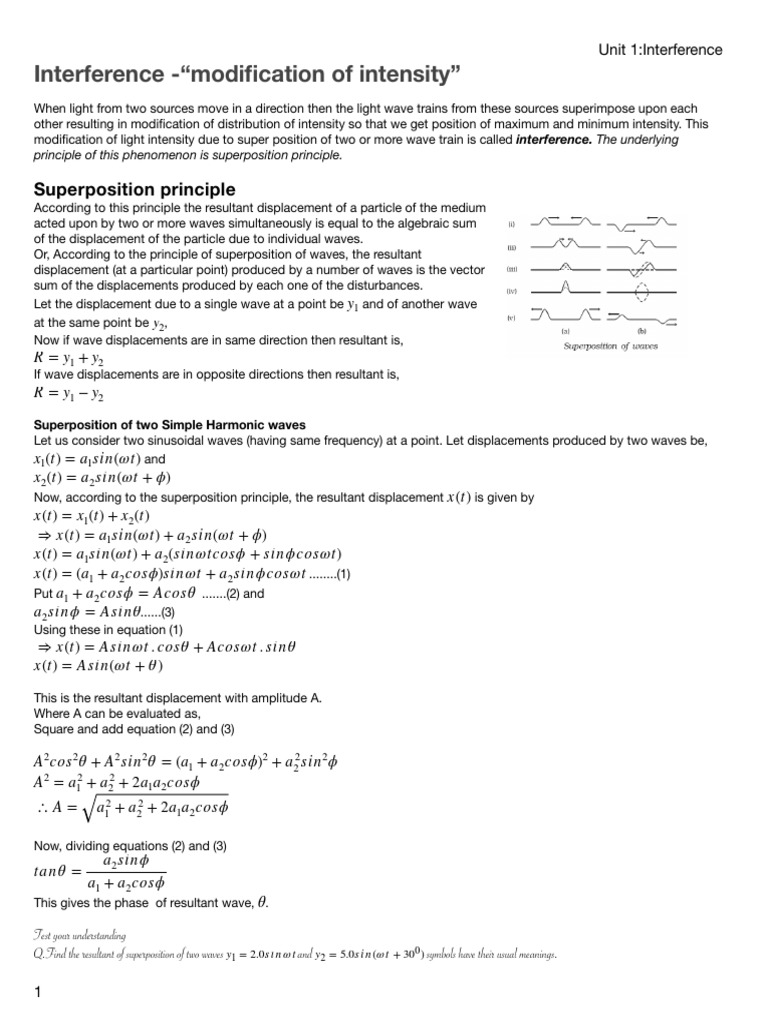 Interference | PDF | Coherence (Physics) | Waves