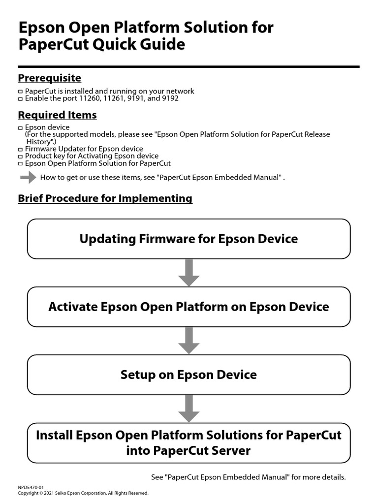 Epson Quick Guide For Paper Cut | PDF