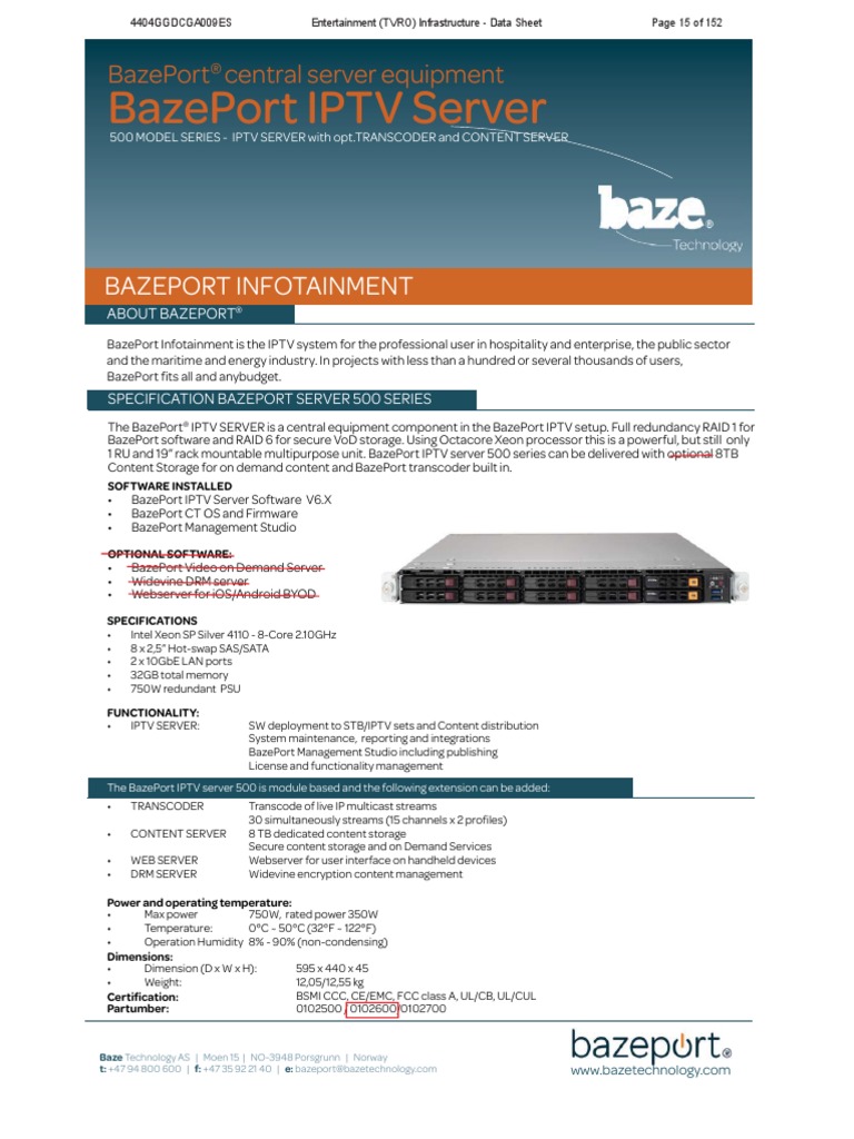 Datasheet | PDF | Server (Computing) | Video On Demand
