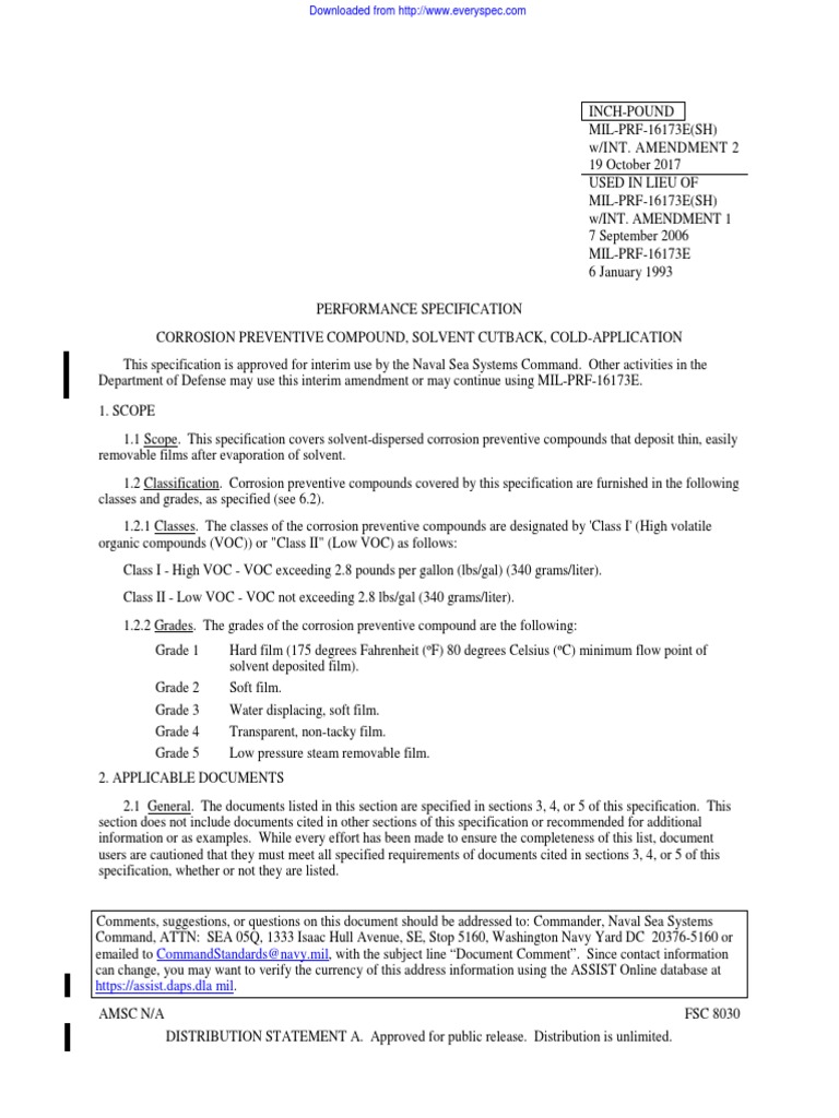 Mil PRF 16173e ( | PDF | Volatile Organic Compound | Specification ...