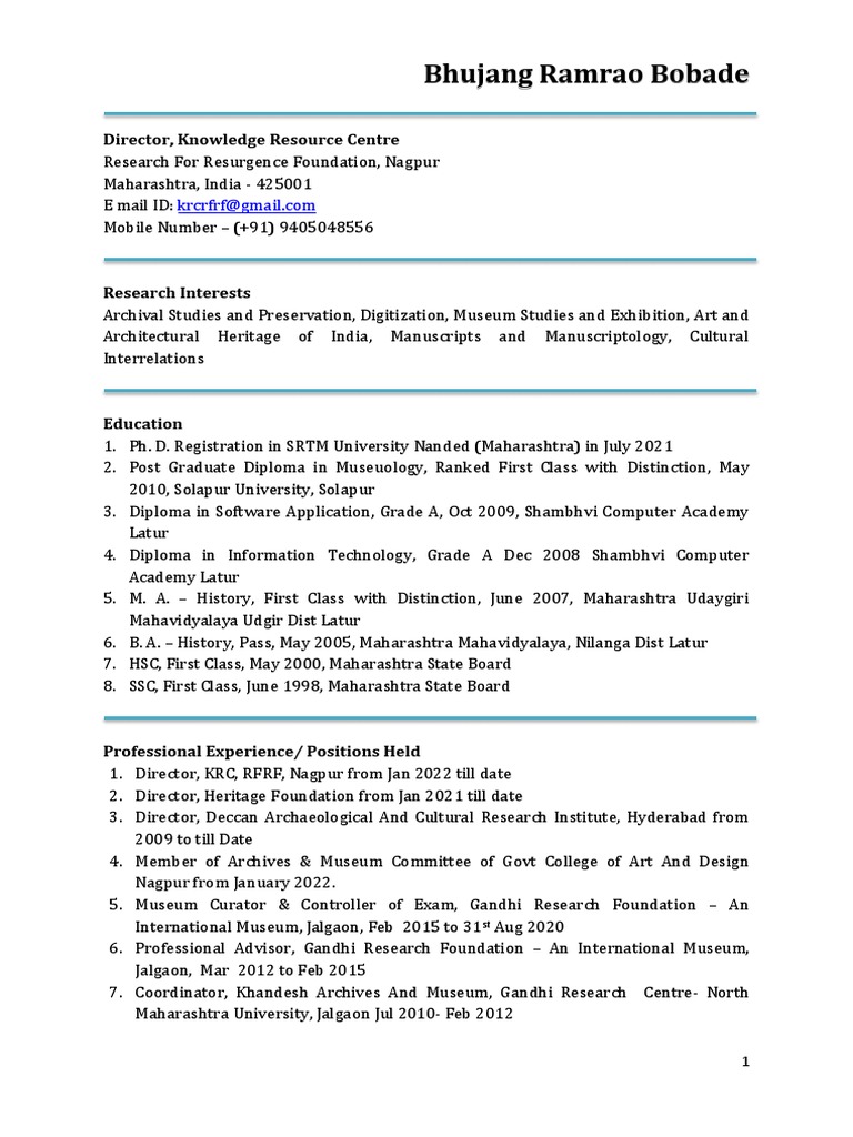 Works and Achiements of A Scholar - Bhujang Bobade | PDF | Gujarat