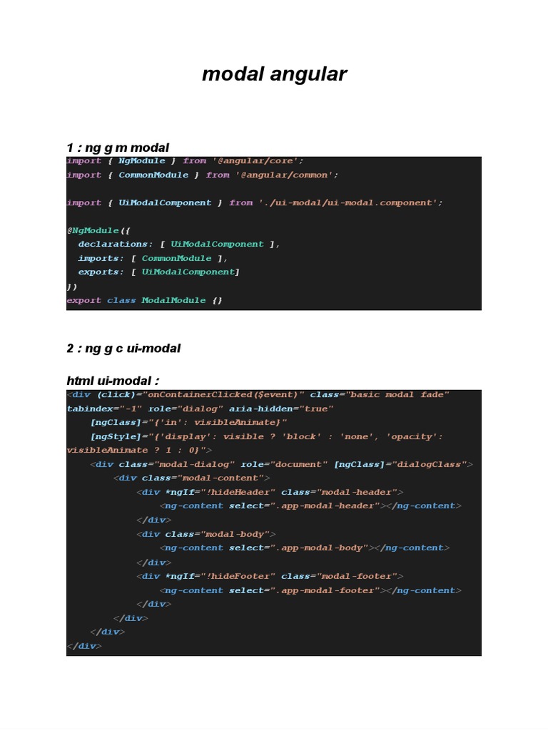 Modal Angular - Google Docs | PDF | Computer Science | World Wide Web Consortium Standards