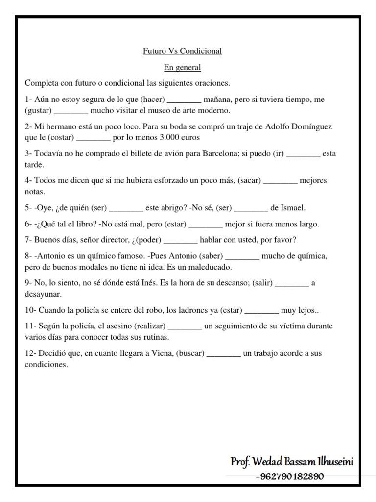 Futuro Vs Condicional Todo | PDF
