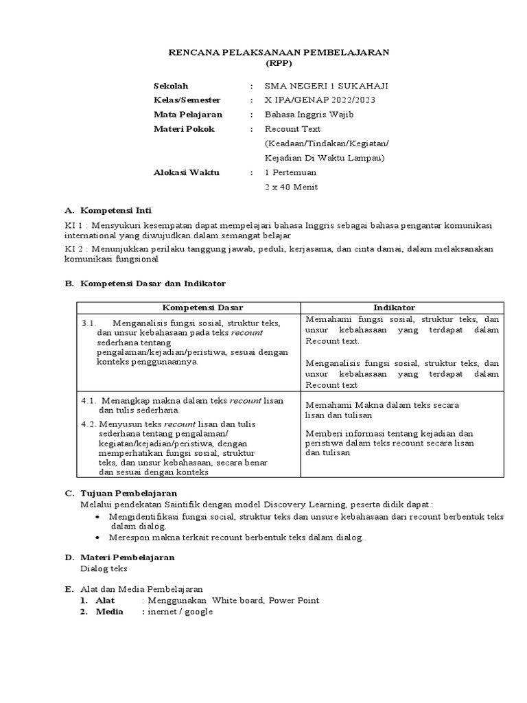 RPP X Sma Recount Text | PDF