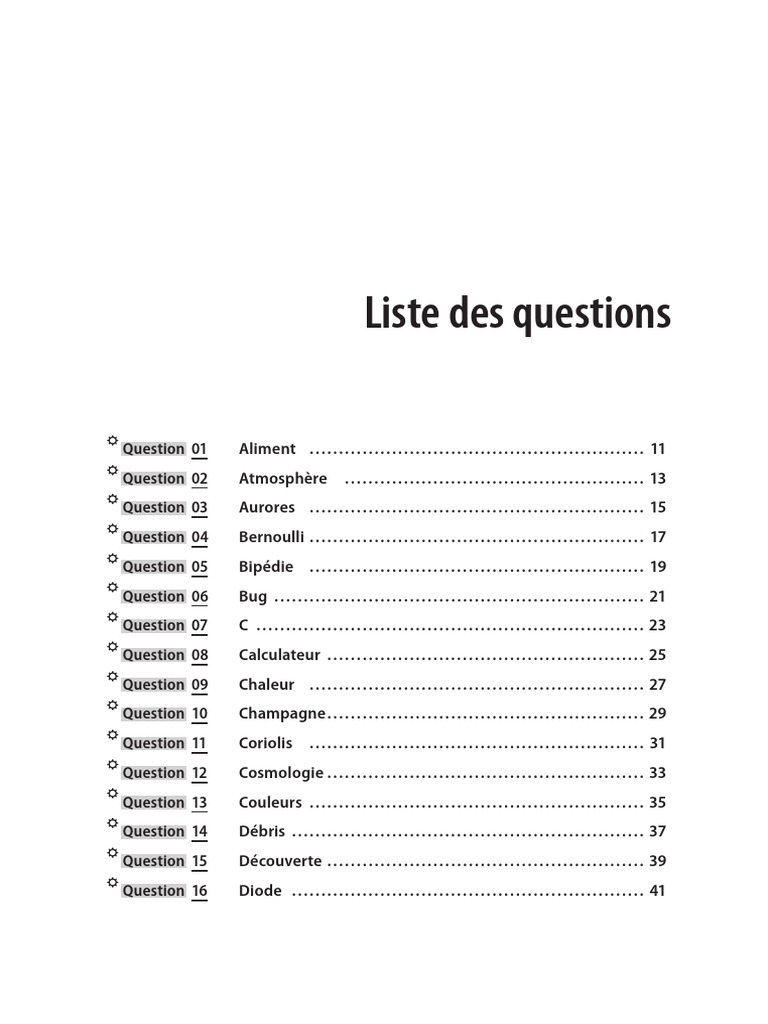 90 Questions Scientifiques Surprenantes (Liste Des Questions) | PDF