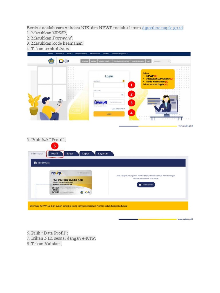 Cara Validasi NIK Dan NPWP | PDF