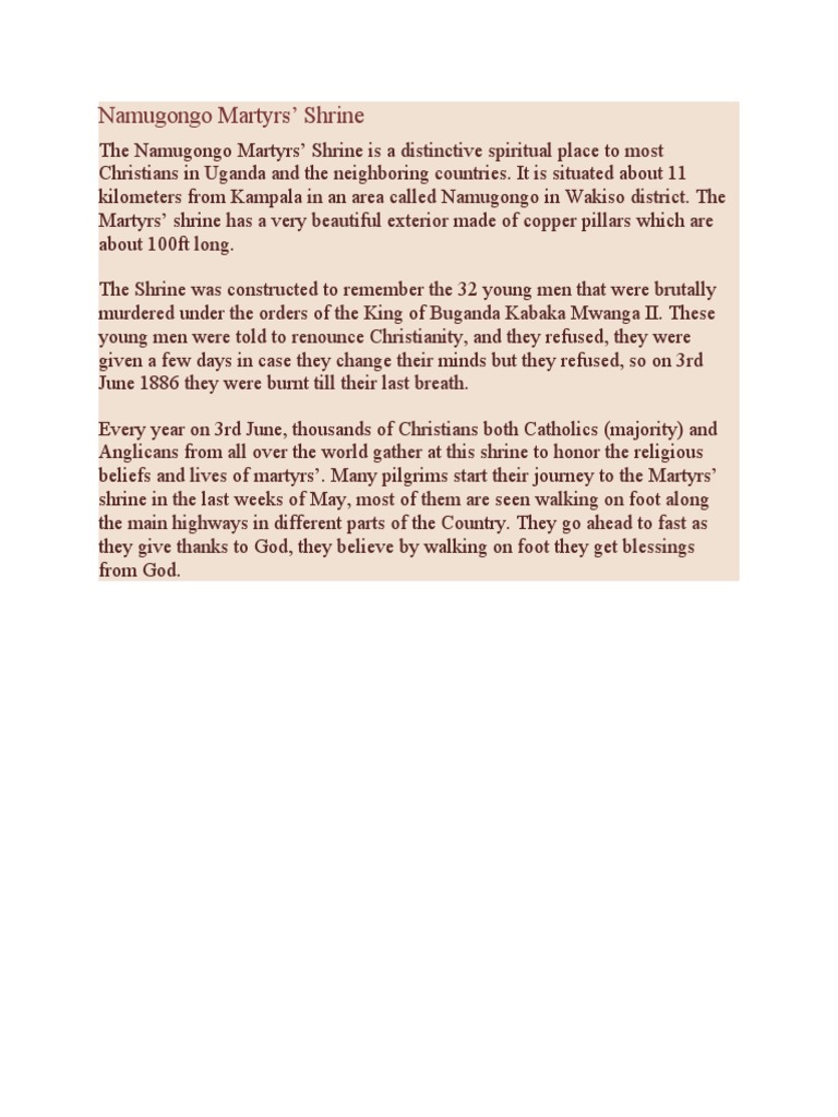 Namugongo Martyrs | PDF