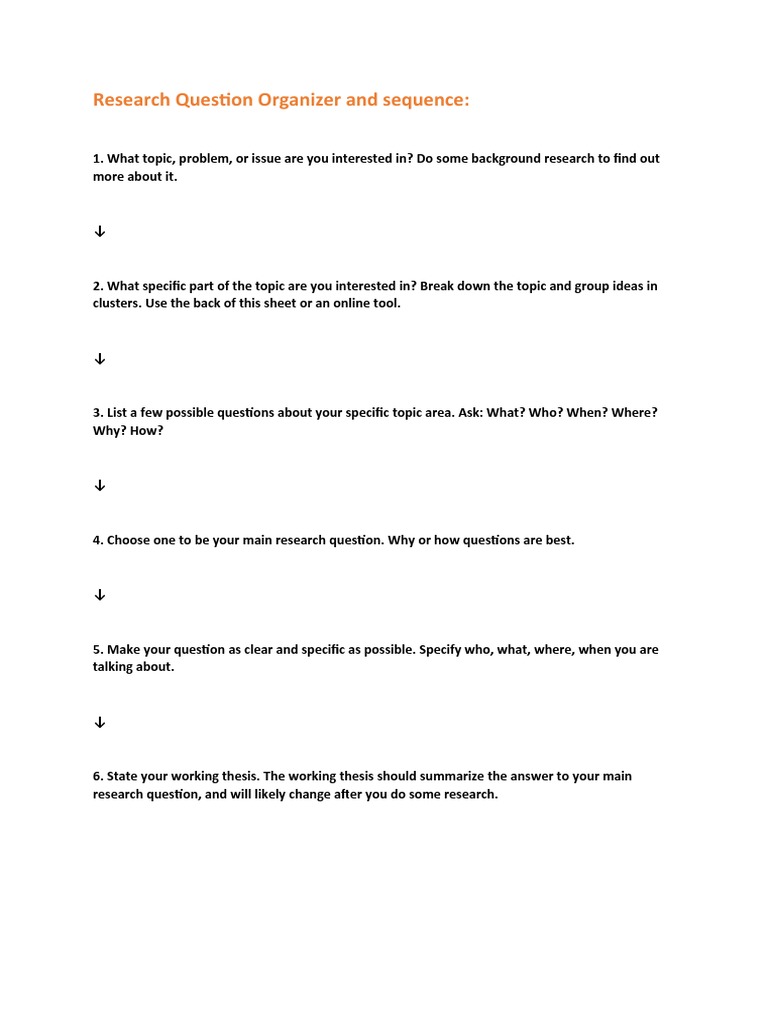 Formulating Your Research Questions | PDF