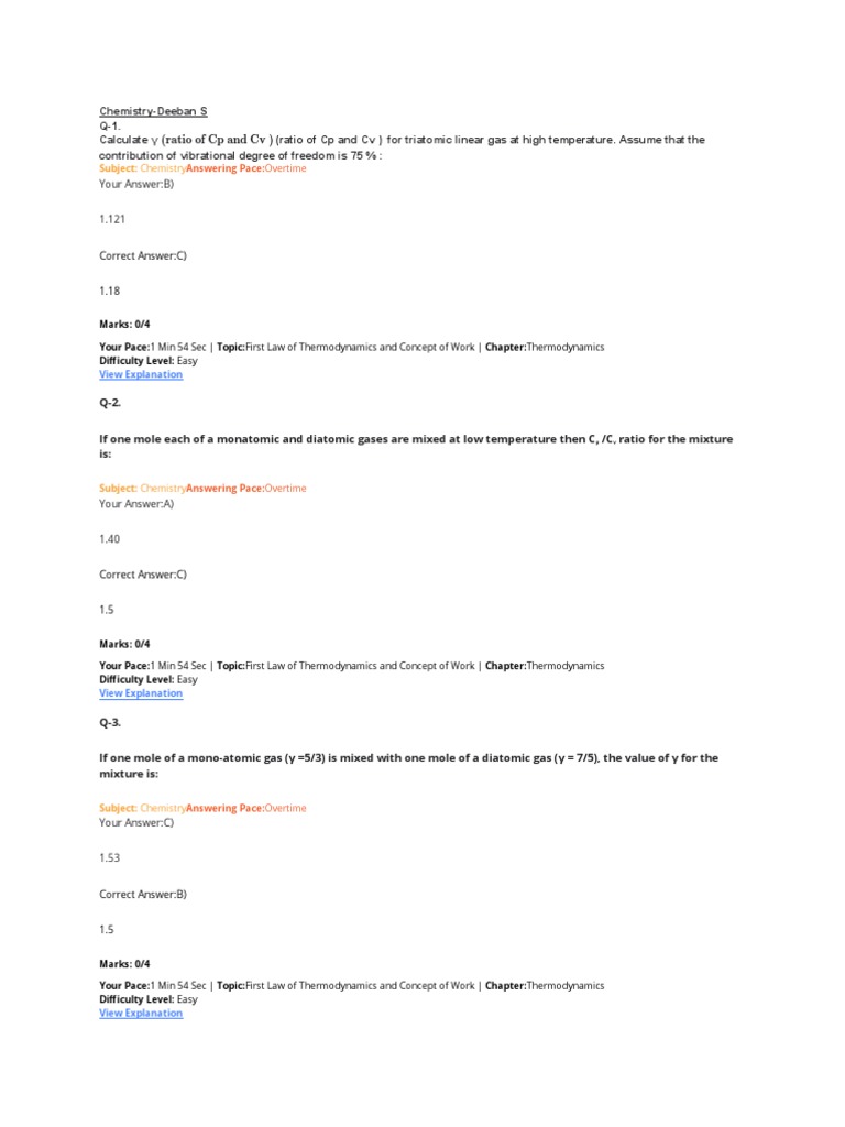 Extra Marks Chemistry Deeban | PDF | Gases | Temperature