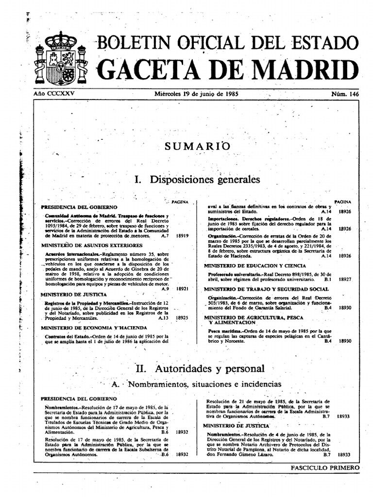 Boe S 1985 146 | PDF | Textiles | Ministerio (Departamento de Gobierno)