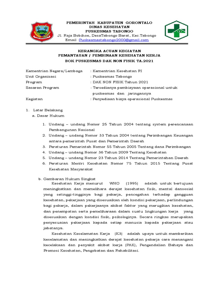 Tor Pemantauan Pembinaan Kesker | PDF