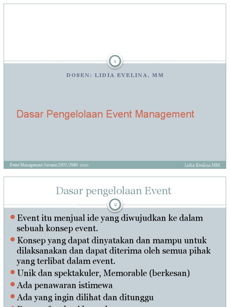 Panduan Dasar Manajemen Event | PDF