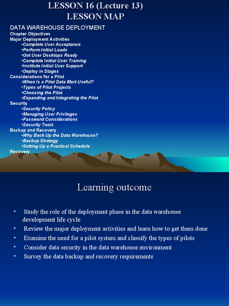 Lecture Topic 10 - DW Deployment | PDF