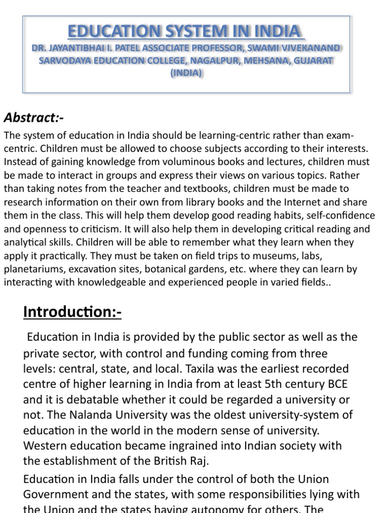 Education System in India Sumit | PDF | Schools | College