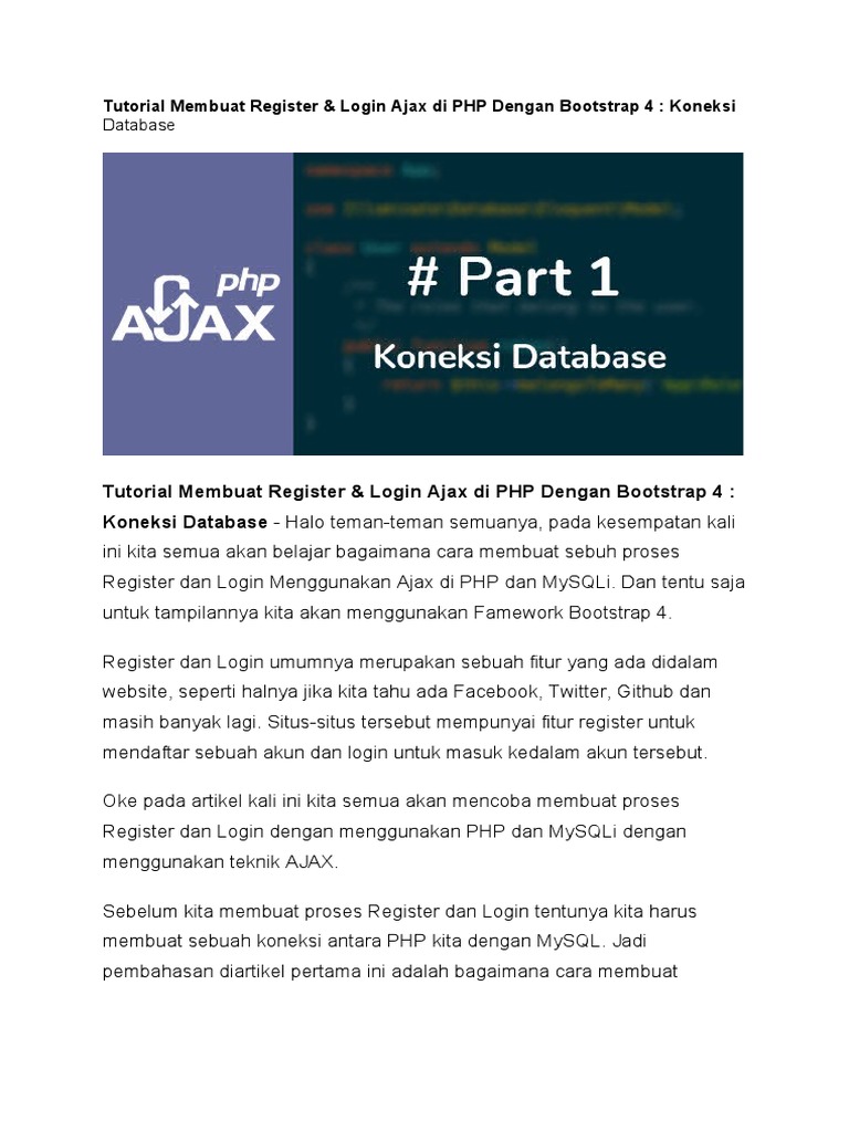 Register & Login Ajax dengan PHP | PDF
