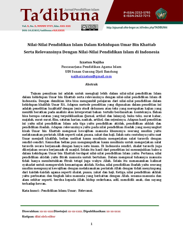Nilai Pendidikan Islam Umar Bin Khattab | PDF