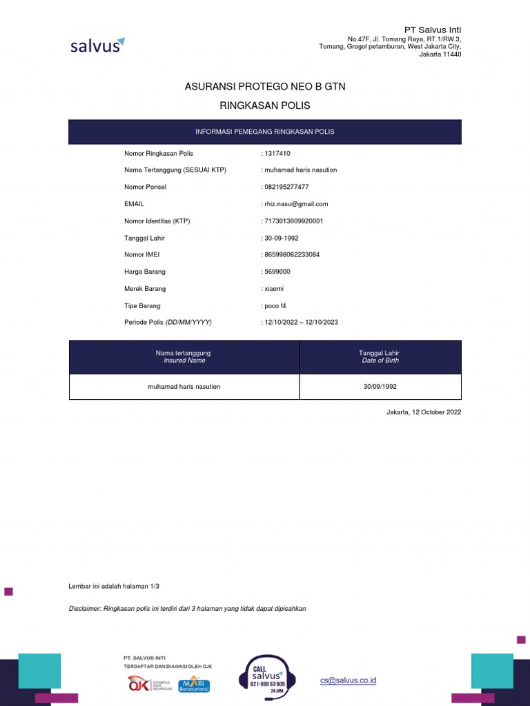 Ringkasan - Polis - Muhamad Haris Nasution | PDF