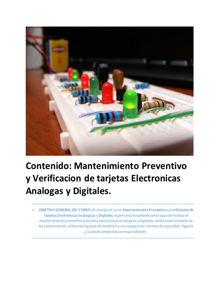 Contenido - Mantenimiento Preventivo y Verificacion de Tarjetas ...