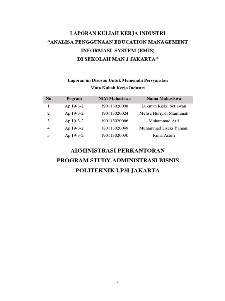 Kki Analisa Penggunaan Education Management | PDF