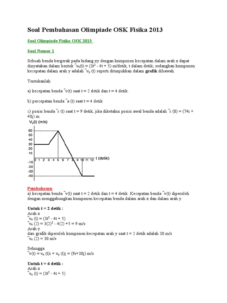 Soal Pembahasan Olimpiade OSK Fisika 2013 | PDF