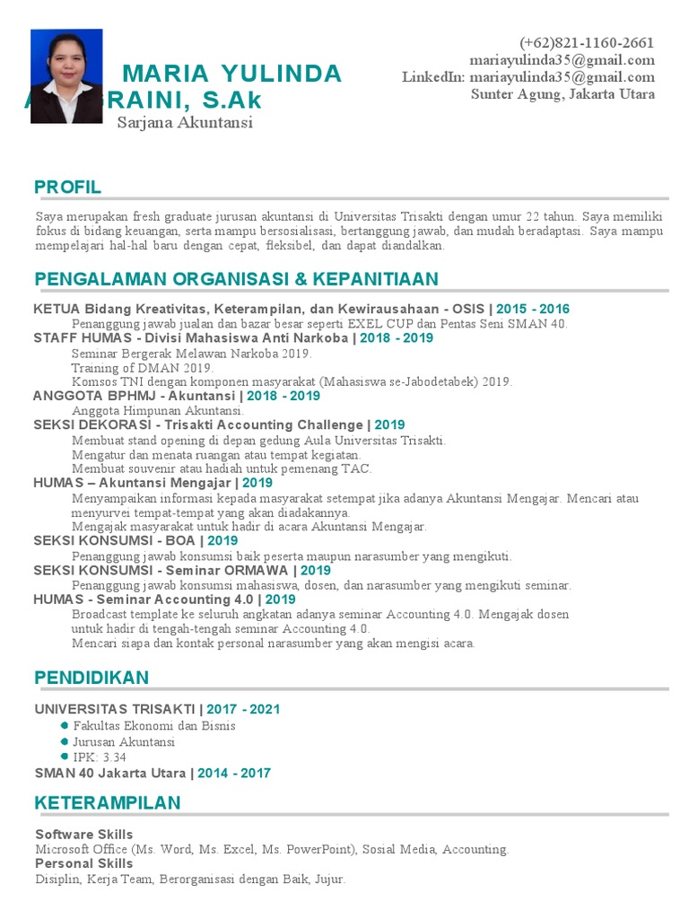 CV - Maria Yulinda Anggraini | PDF