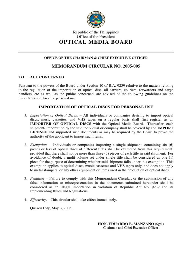 Memorandum Circular No. 2005-005 | PDF | Government | Justice