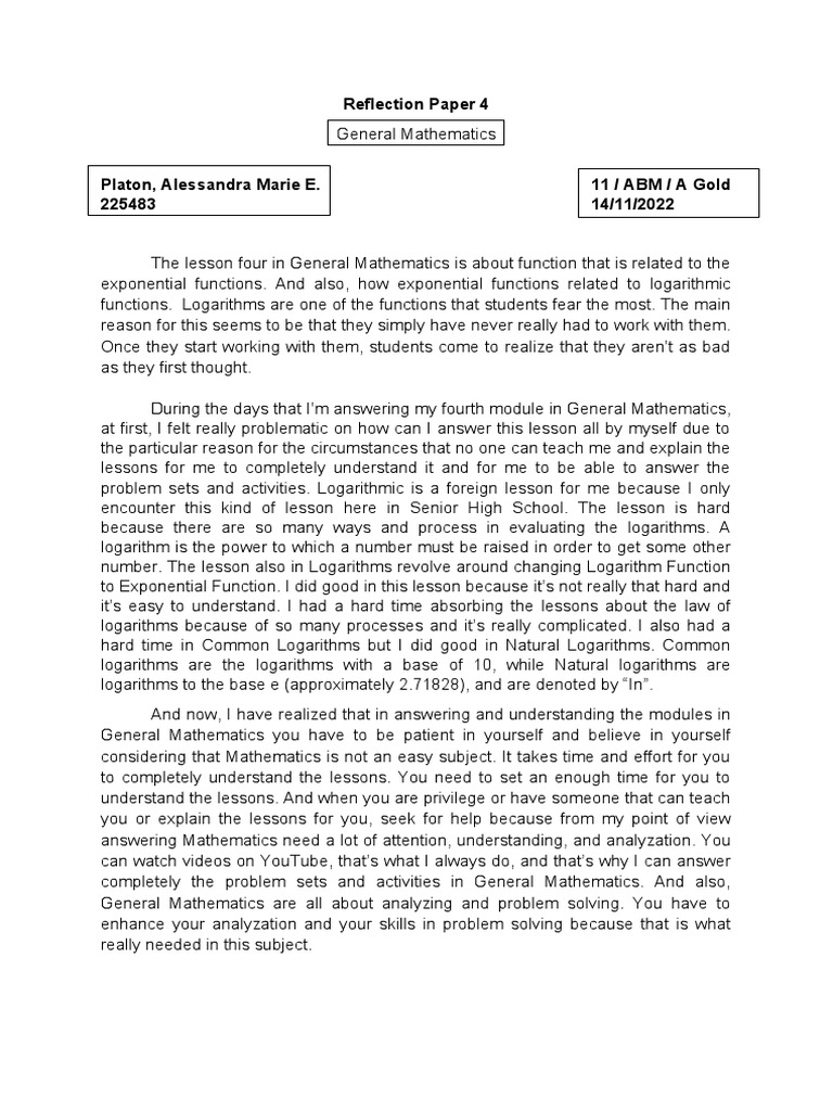 Reflection Paper 4 | PDF