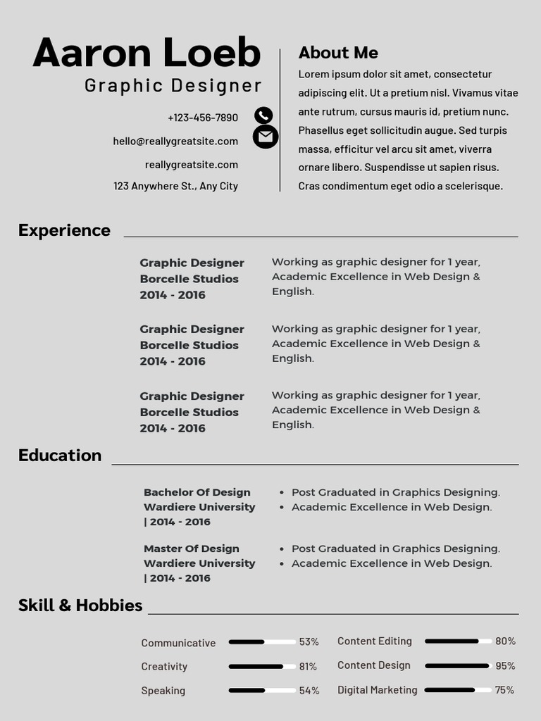 Aaron Loeb: Portfolio of a Graphic Designer Highlighting Experience ...