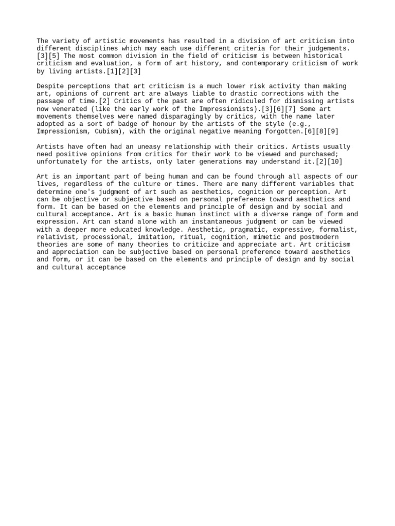 Art Critism | PDF
