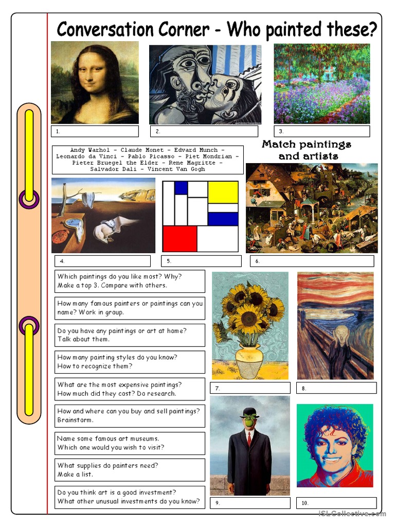 Conversation Corner - Art - Who Painted These | PDF | Paintings | Pablo ...