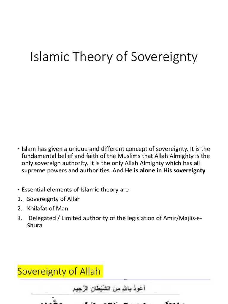 Islamic Theory of Sovereignty | PDF | Prophets And Messengers In Islam ...