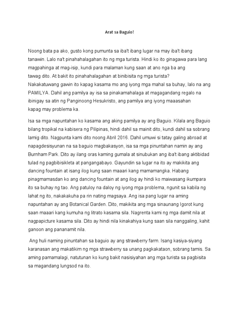 Arat Sa Baguio | PDF Arat Sa Baguio | PDF