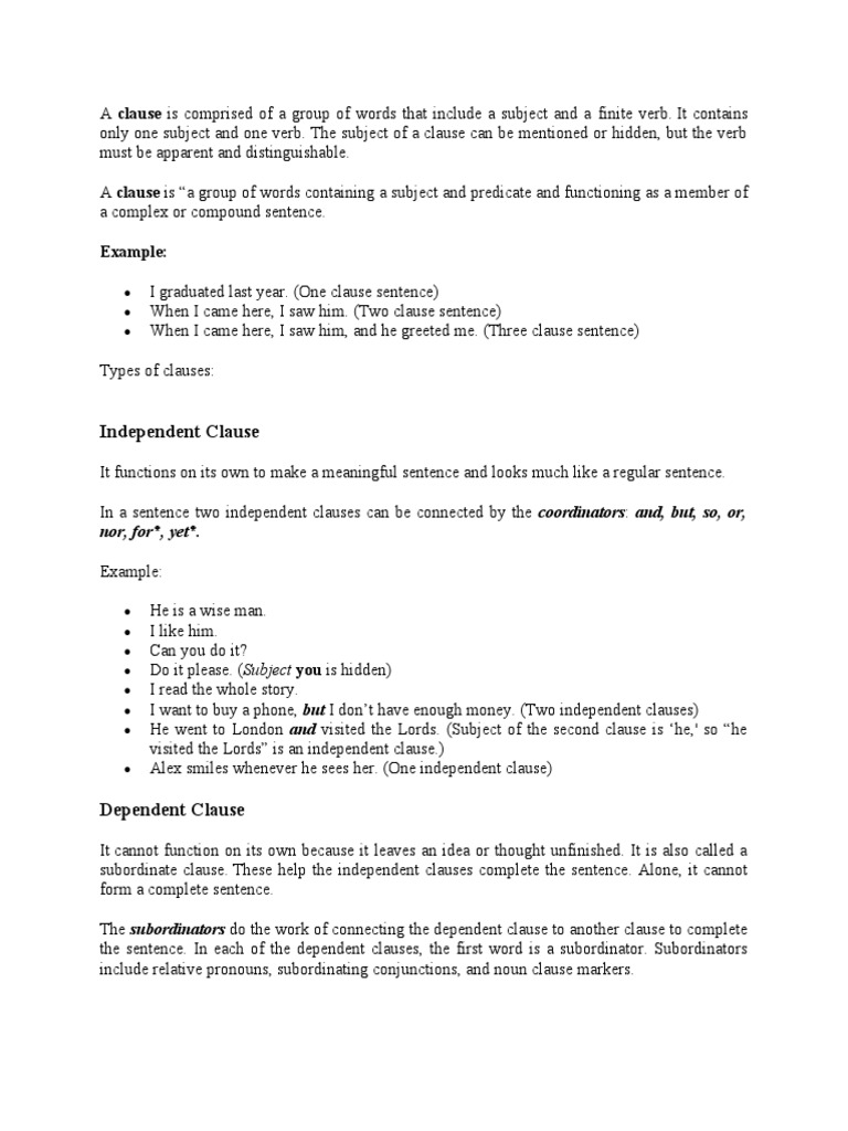 Clause 2 | PDF | Clause | Sentence (Linguistics)