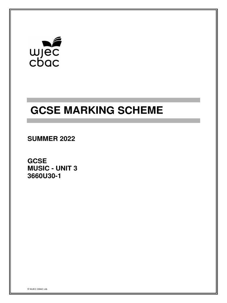 Eduqas 2022 Music GCSE Mark Scheme | PDF