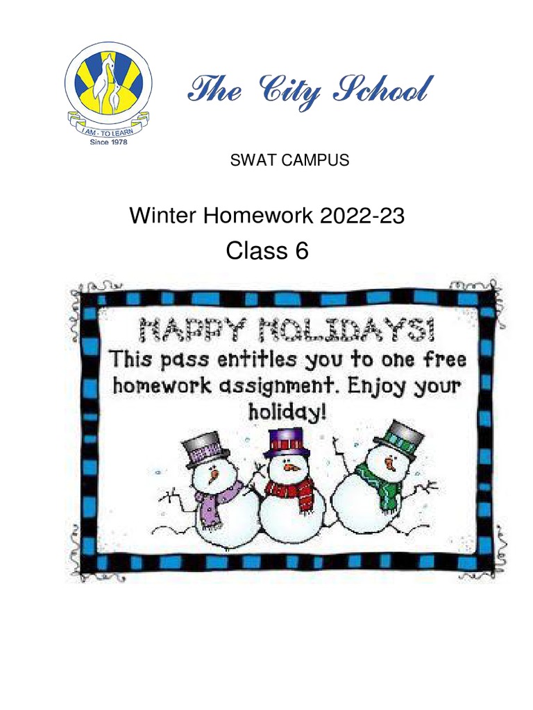 Class 6 Winter Homework | PDF
