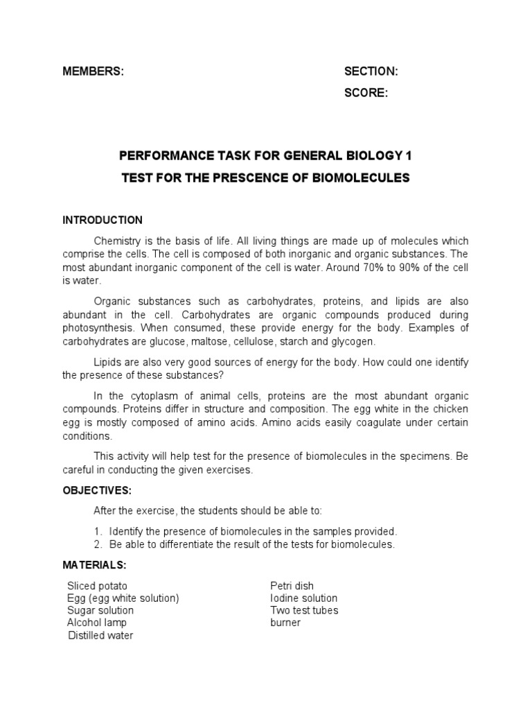 General Biology 1 | PDF | Biomolecules | Cell (Biology)