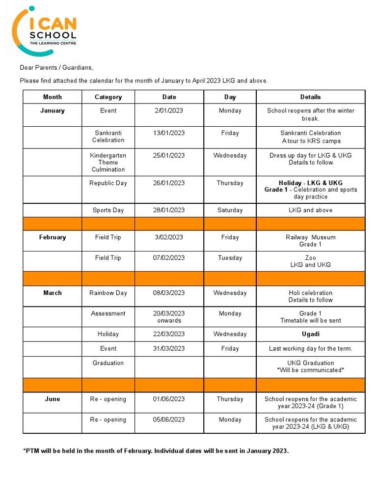 Calender Term 3 LKG To Grade 1 | PDF | Festival | Observances