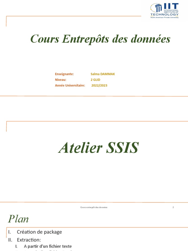 ChapitreAteliers SSIS | PDF | Microsoft SQL Server | Microsoft Excel