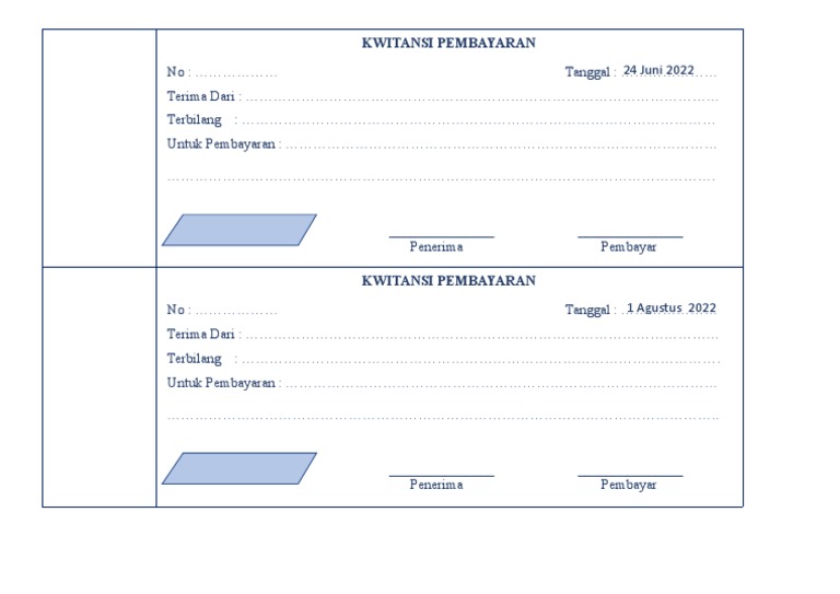 Contoh Format Kwitansi Pembayaran | PDF | Bisnis | Hukum